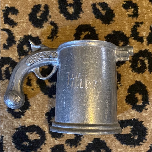 Unbranded | Dining | Vintage Pewter Tankard With Mike And Ornate Pistol ...